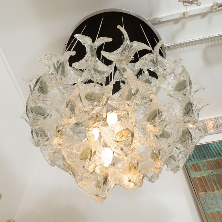 Suspended Glass Element Flush Mount Fixture For Sale at 1stDibs