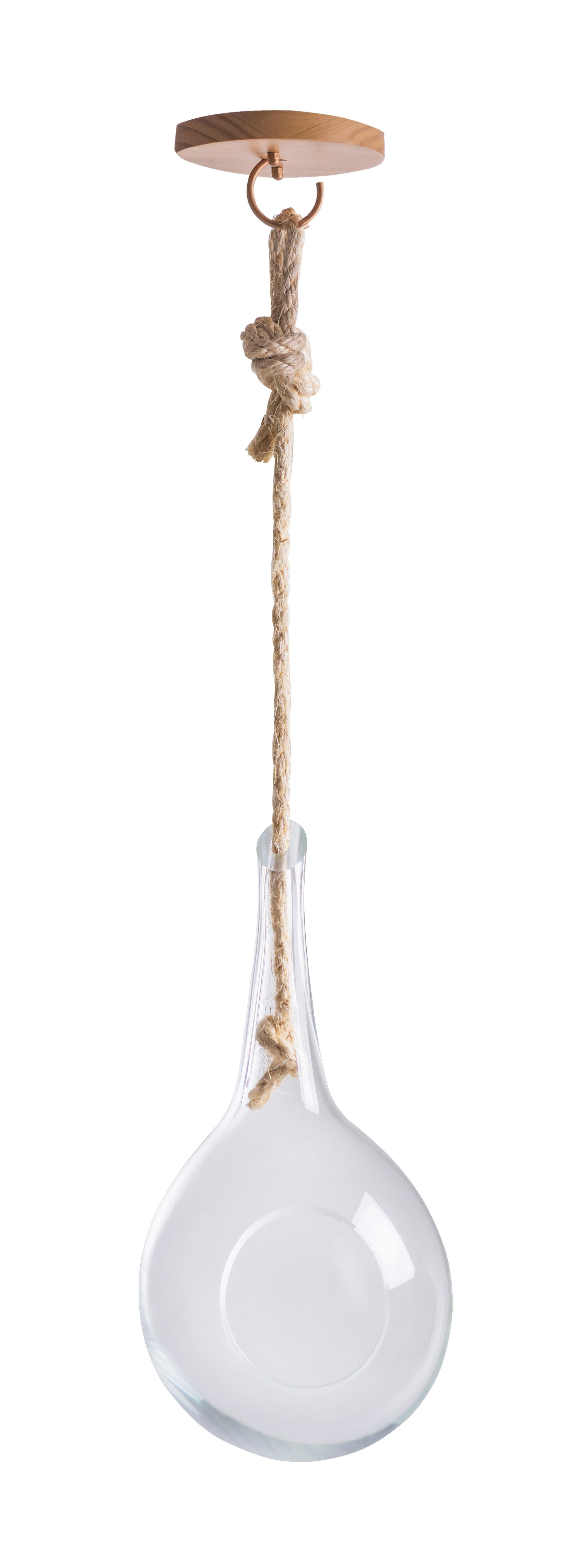 Suspended Terrarium Nest Small Cupola, Brazilian Wood, Glass and Sisal ...