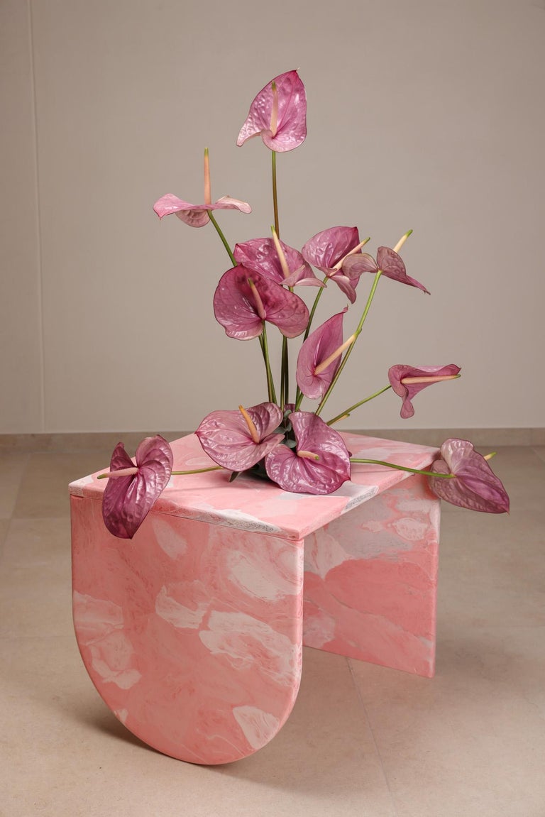 Contemporary Pink Coffee Table Handcrafted 100% Recycled Plastic by ...