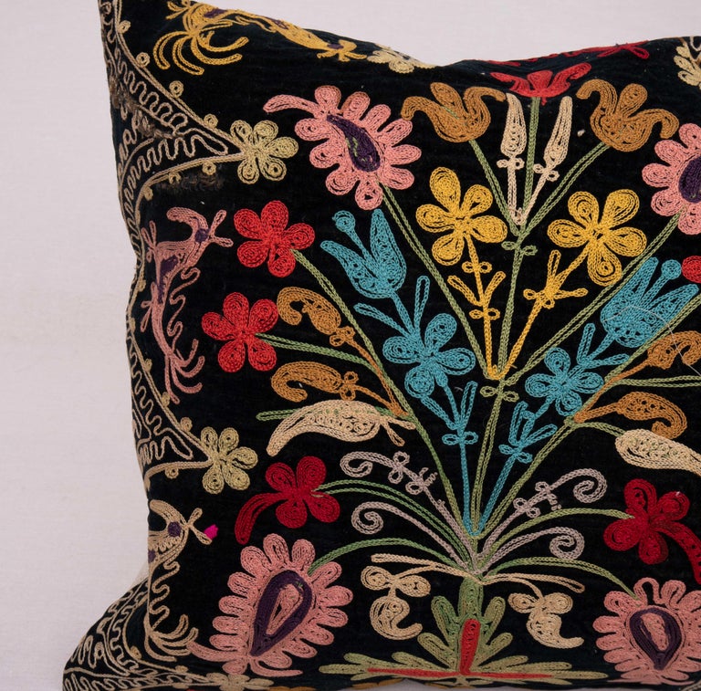 Suzani Pillow Cover Made from a Vintage Velvet Suzani For Sale at 1stDibs