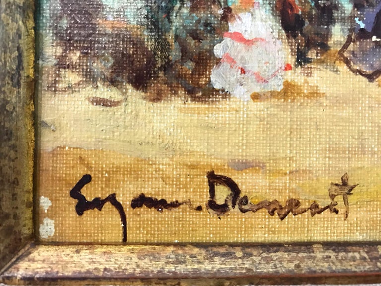 Suzanne Demarest - "Beach Scene With Figures" 20th Century American Oil ...