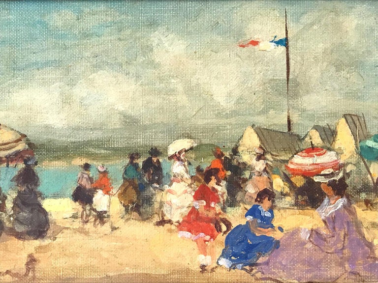 Suzanne Demarest - "Beach Scene With Figures" 20th Century American ...