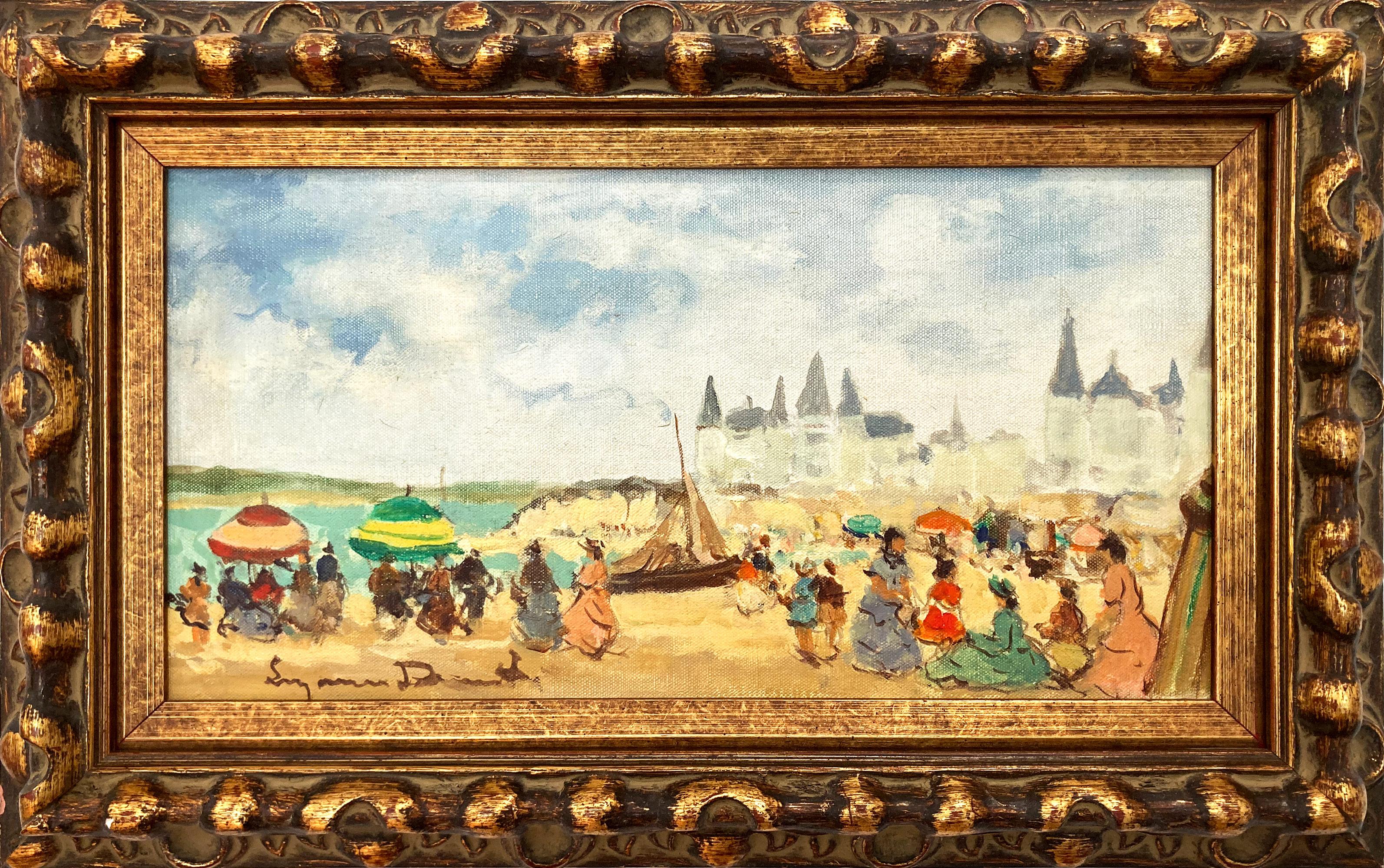 Suzanne Demarest - "Beach Scene With Figures" 20th Century American ...