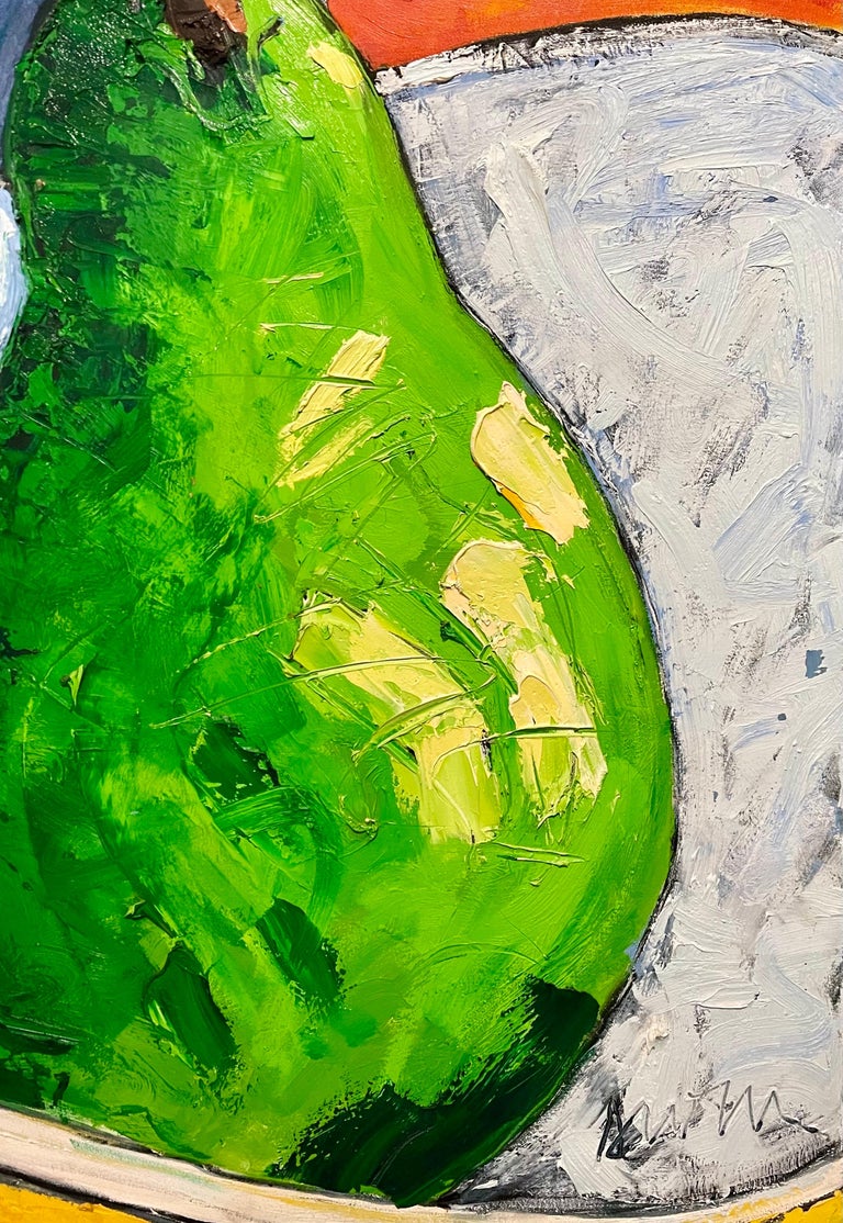 Suzanne Mears - Large Pop Art Oil Painting "Pear" Modernist Colorful ...