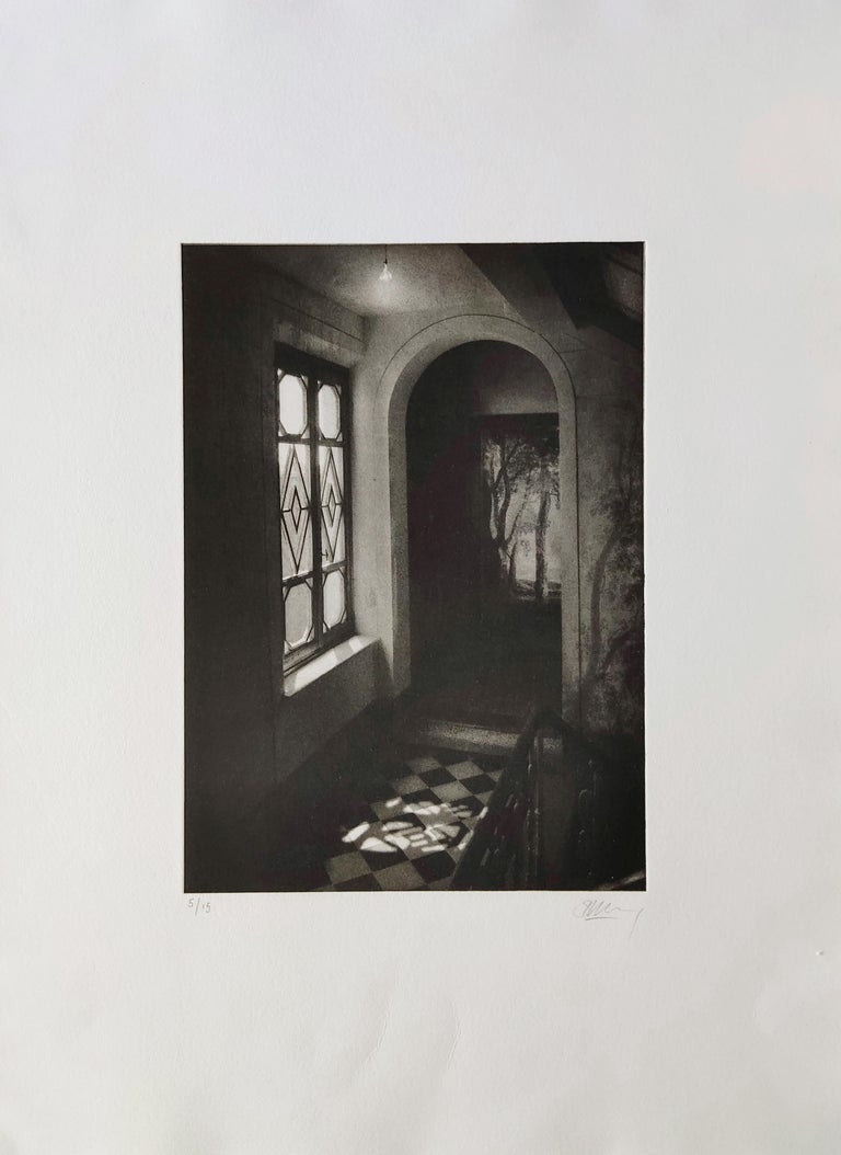 Suzanne Moxhay - Corridor with Chequered Floor - Etching, Interior ...