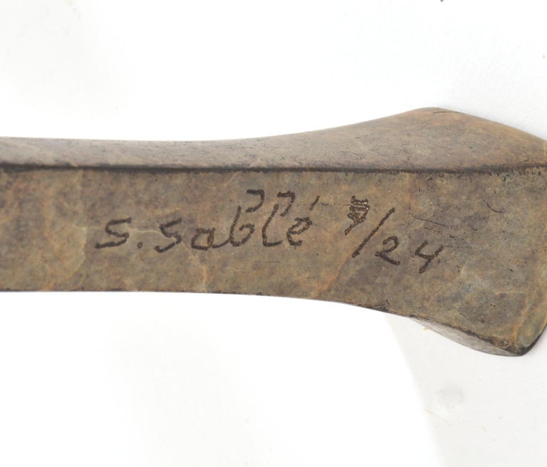 Suzanne Sable Large Bronze Giraffes 'Lunch Time' Sculpture #7/24 at 1stDibs