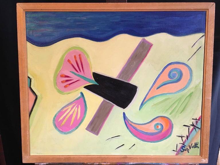 Suzanne Vattier - 'Haut' Impressionist 1970s Abstract Oil Painting ...