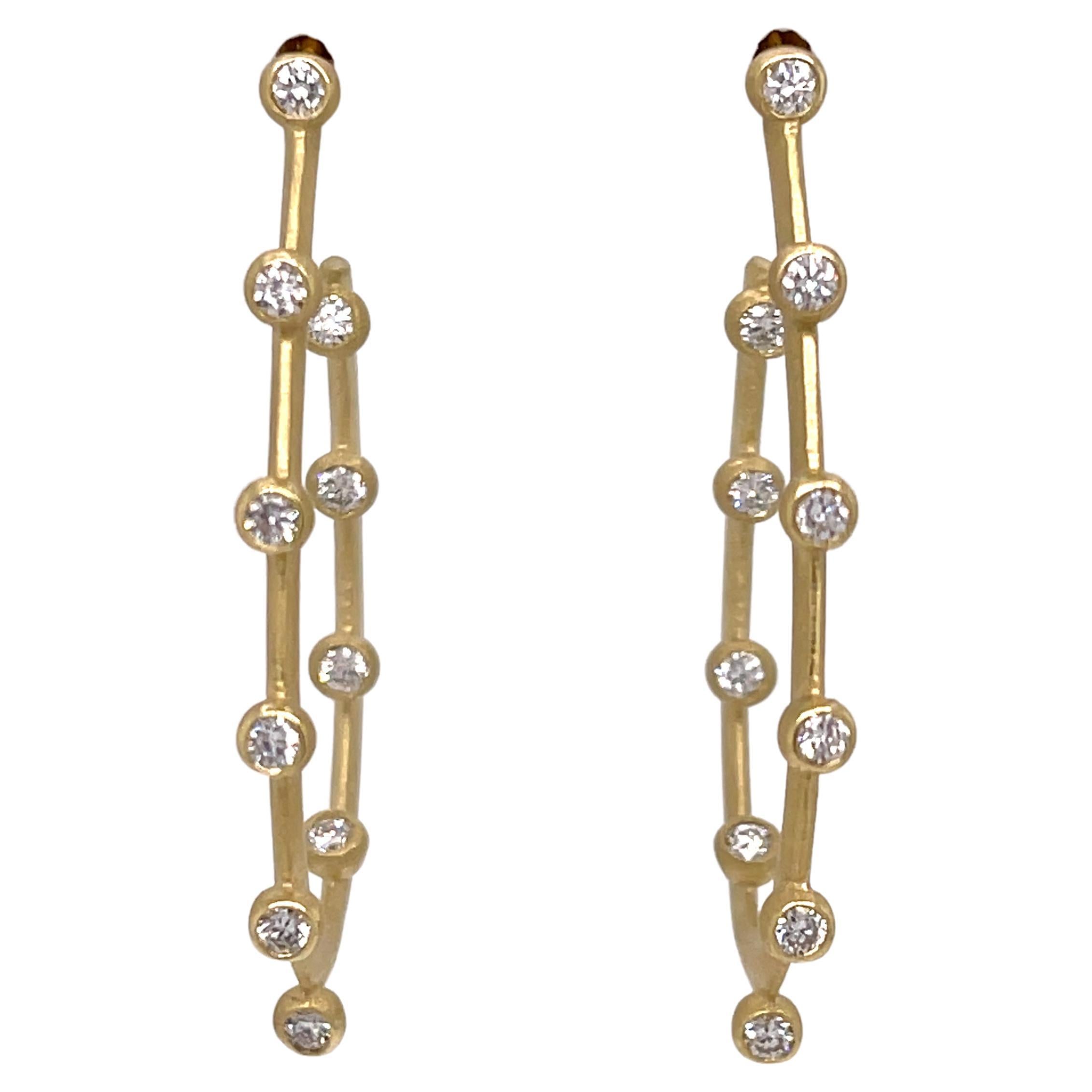 Suzy Landa Bezel Set Diamond Hoops For Sale at 1stDibs | suzy landa ...