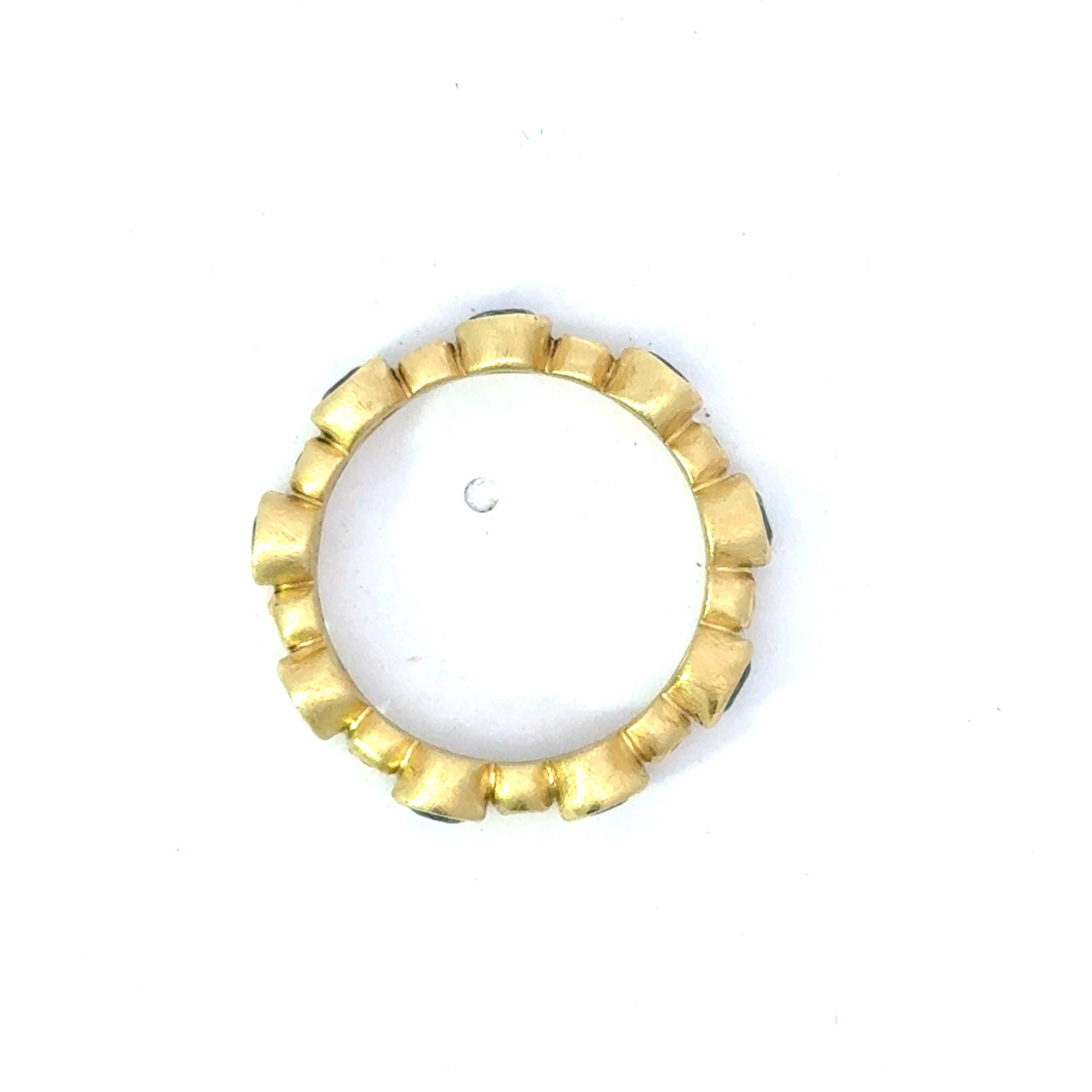 Suzy Landa Blue Tourmaline and Diamond 18K Yellow Gold Eternity Band ...