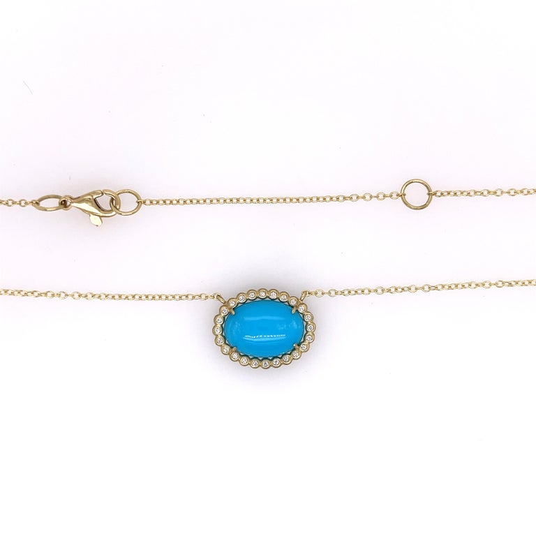 Suzy Landa Sleeping Beauty Turquoise and Diamond Necklace For Sale at ...