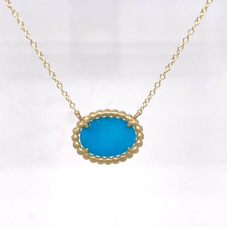 Suzy Landa Sleeping Beauty Turquoise and Diamond Necklace For Sale at ...