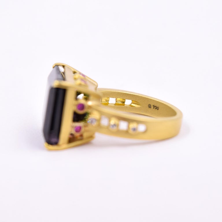 Suzy Landa Watermelon Tourmaline Pink Sapphire Diamond Cocktail Ring ...