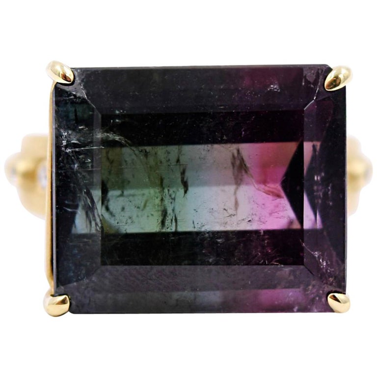 Suzy Landa Watermelon Tourmaline Pink Sapphire Diamond Cocktail Ring ...
