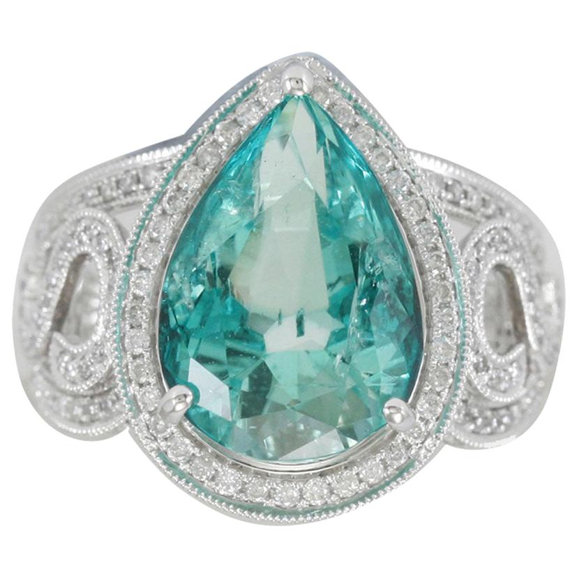 Suzy Levian 18 Karat White Gold Trillion-Cut Ruby and Diamond Ring For ...