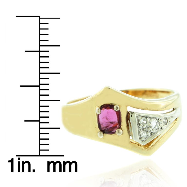Suzy Levian 14K Two-Tone White and Yellow Gold Oval-Cut Ruby Vintage ...