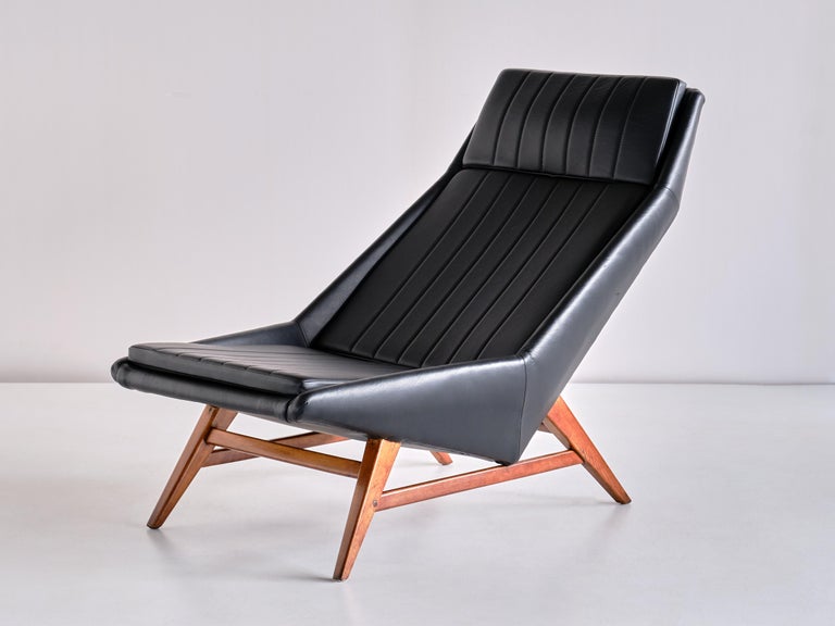 Svante Skogh Lounge Chair in Leather and Beech, AB Hjertquist and Co ...