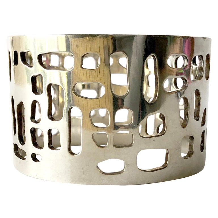 Sven Haugaard Sterling Silver Danish Modernist Bangle Cuff Bracelet For ...