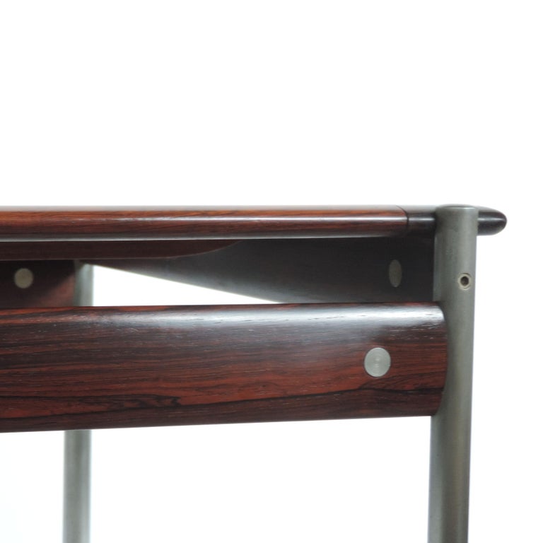 Sven Ivar Dysthe Rosewood and metal Coffee table for Dokka Møbler ...