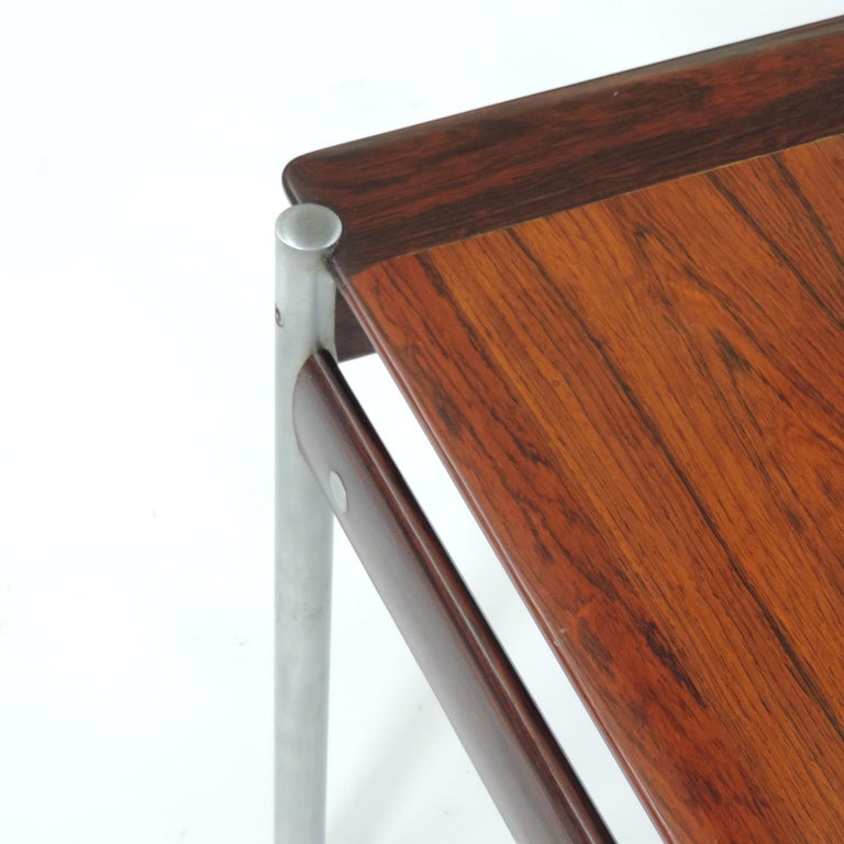 Sven Ivar Dysthe Rosewood and metal Coffee table for Dokka Møbler ...