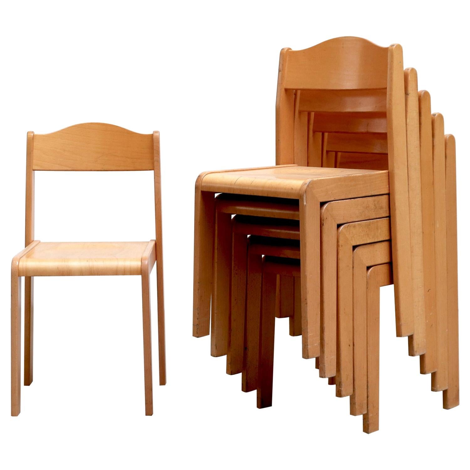 Sven Markelius Helsingborg Theater Birch Dining Chairs at 1stDibs