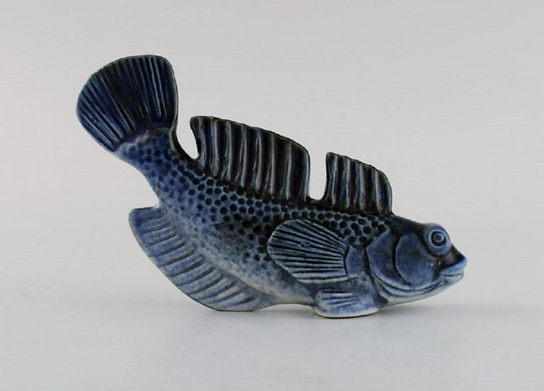 Sven Wejsfelt for Gustavsberg, Unique Stim Fish in Glazed Ceramics For ...