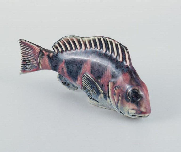 Sven Wejsfelt, for Gustavsberg, Unique "Stim" Fish in Glazed Ceramics ...