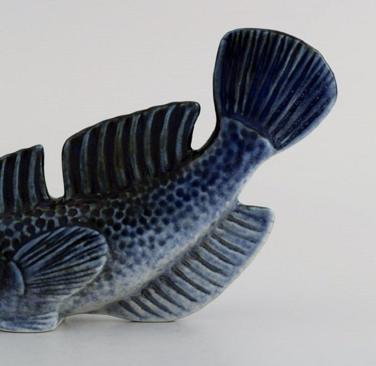 Sven Wejsfelt for Gustavsberg, Unique Stim Fish in Glazed Ceramics For ...