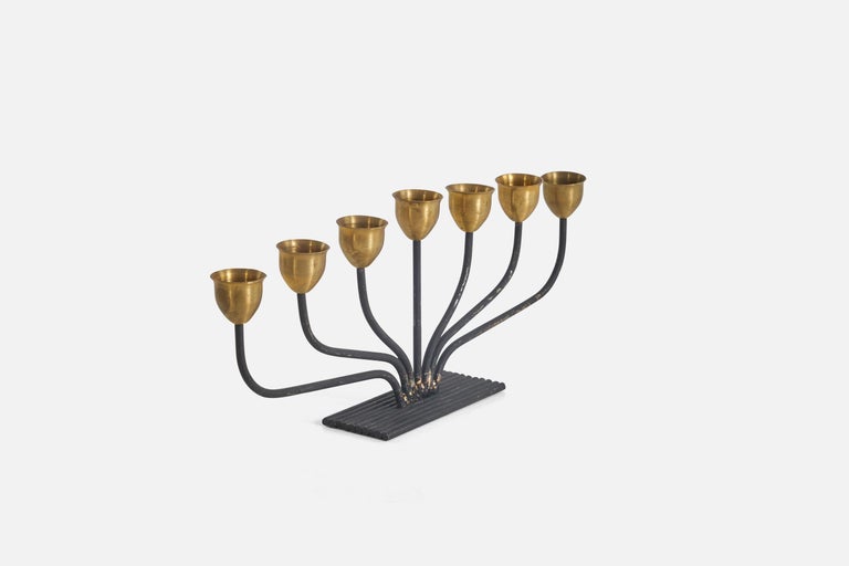 Svend Aage Holm Sørensen, Pair of Candelabra, Brass, Metal, Denmark ...