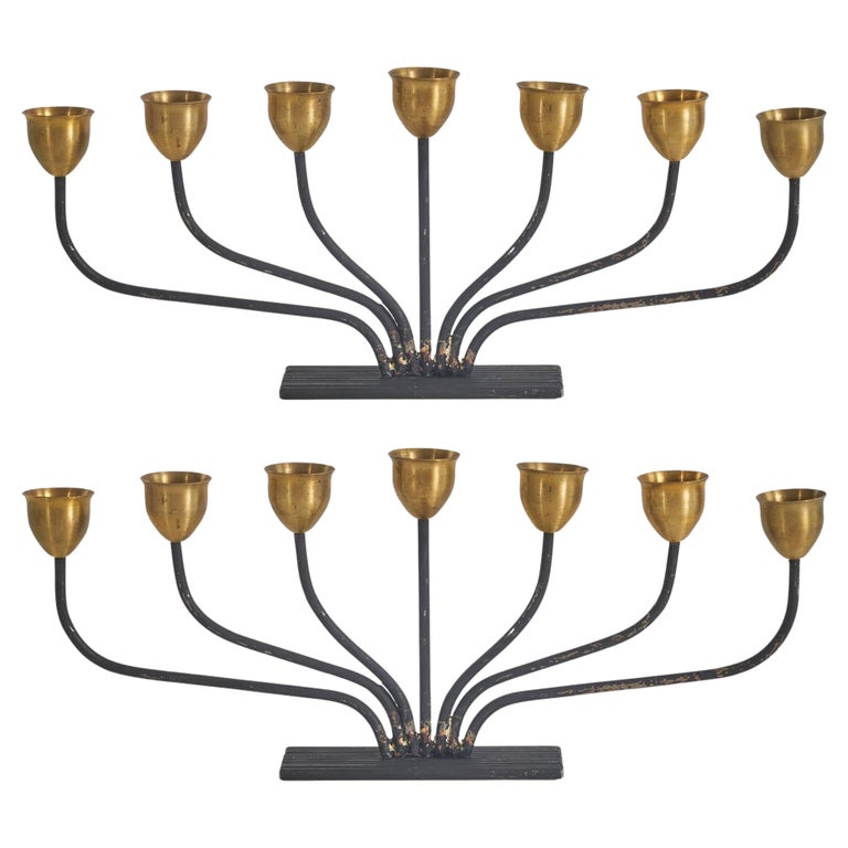 Svend Aage Holm Sørensen, Pair of Candelabra, Brass, Metal, Denmark ...