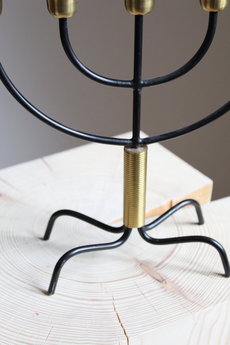 Svend Aage Holm Sørensen, Rare Candelabra, Brass, Lacquered Metal ...