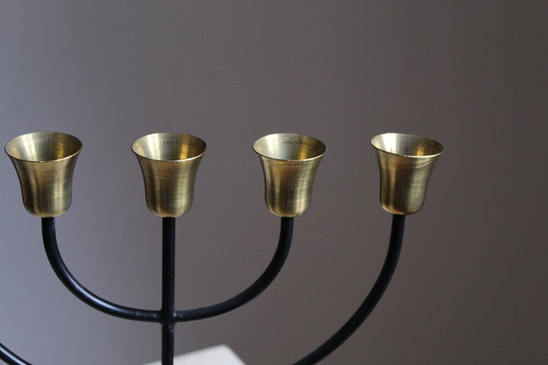Svend Aage Holm Sørensen, Rare Candelabra, Brass, Lacquered Metal ...