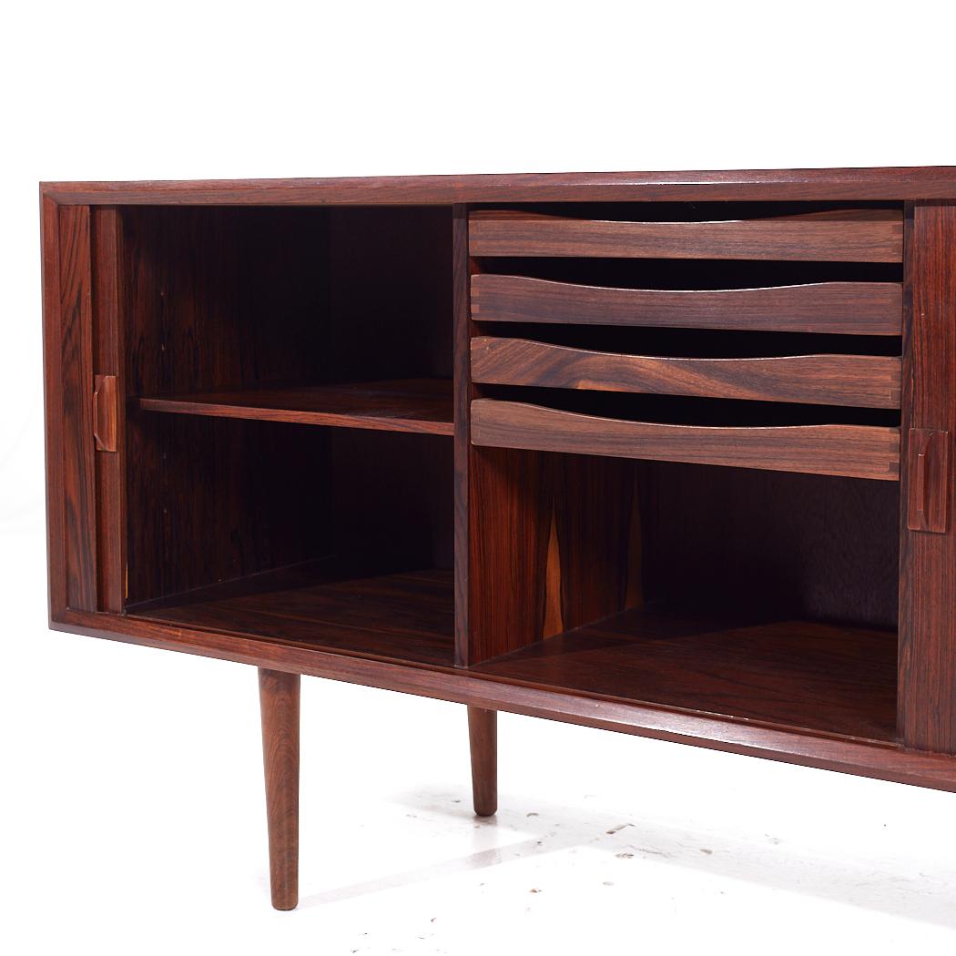 Svend Aage Larsen Faarup Møbelfabrik MCM Danish Rosewood Tambour Door ...