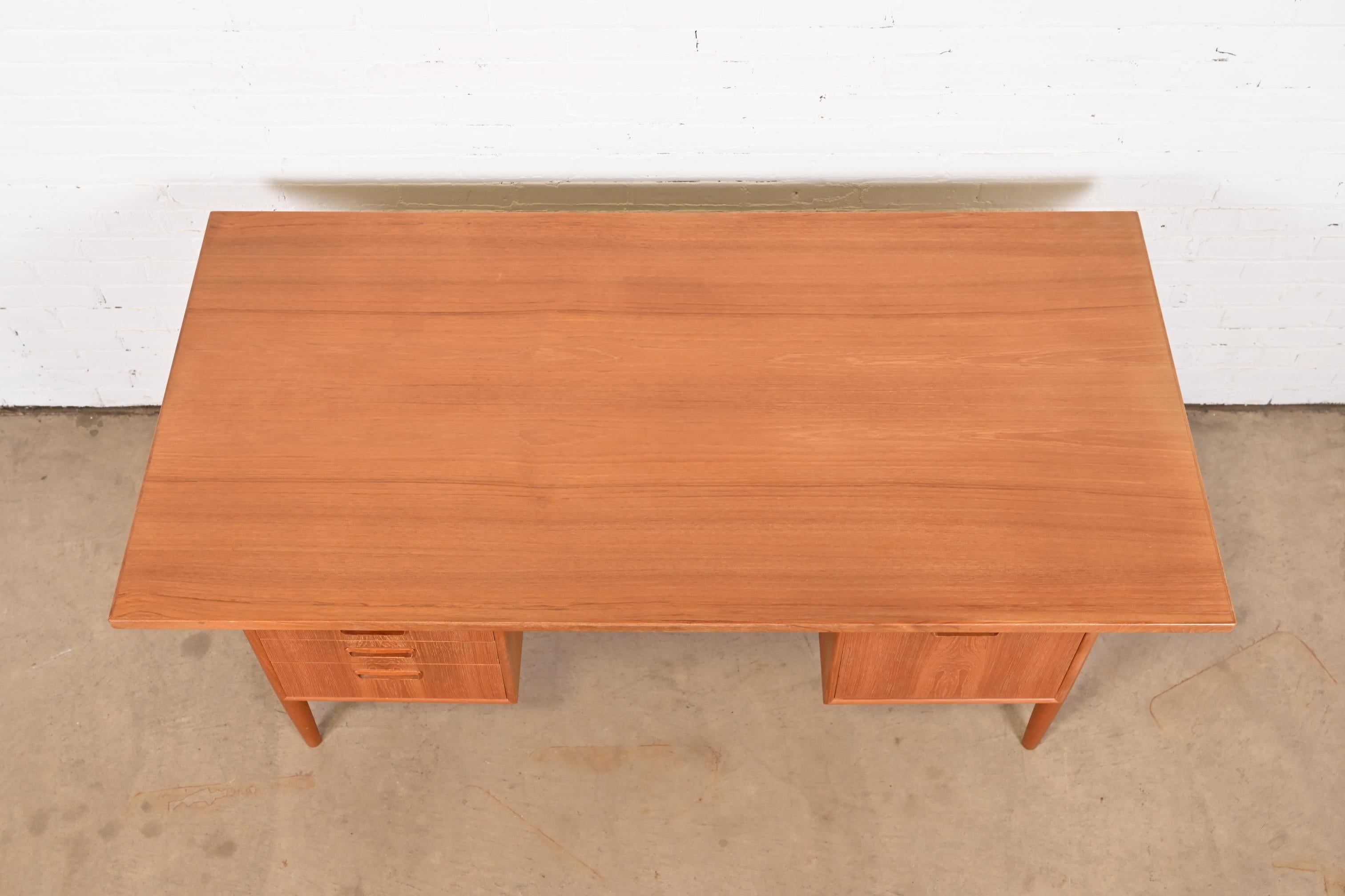 Svend Aage Madsen Danish Modern Teak Floating Top Executive Desk, 1960s ...