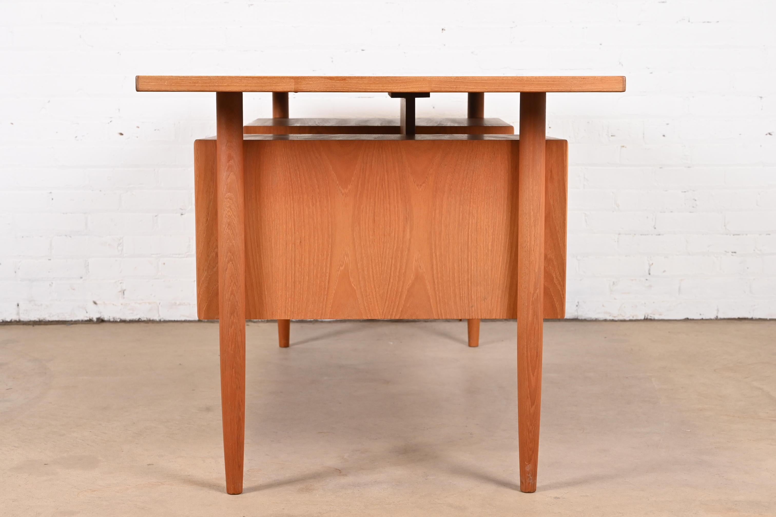 Svend Aage Madsen Danish Modern Teak Floating Top Executive Desk, 1960s ...