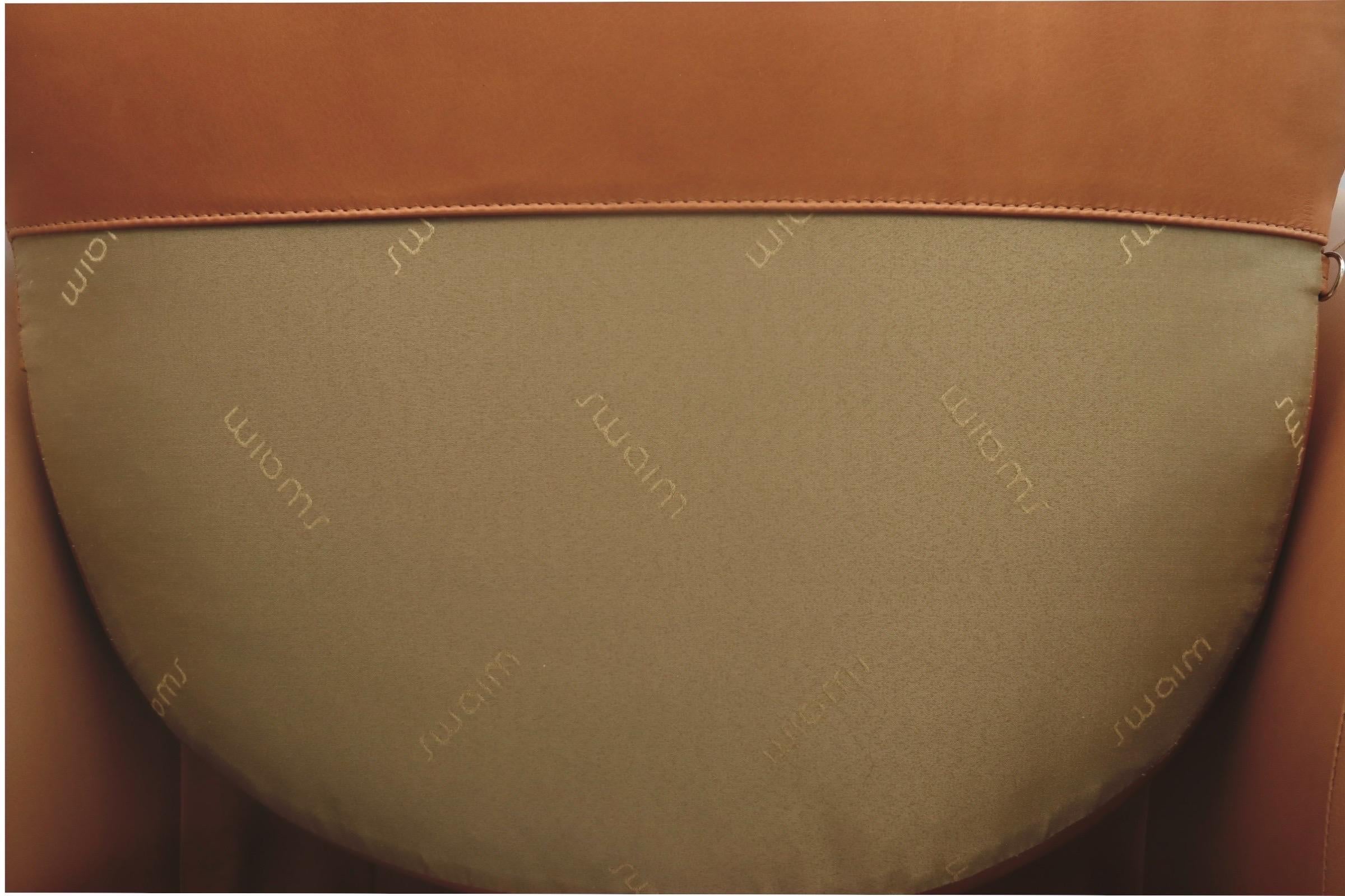 Swaim Leather Swivel Chair For Sale at 1stDibs