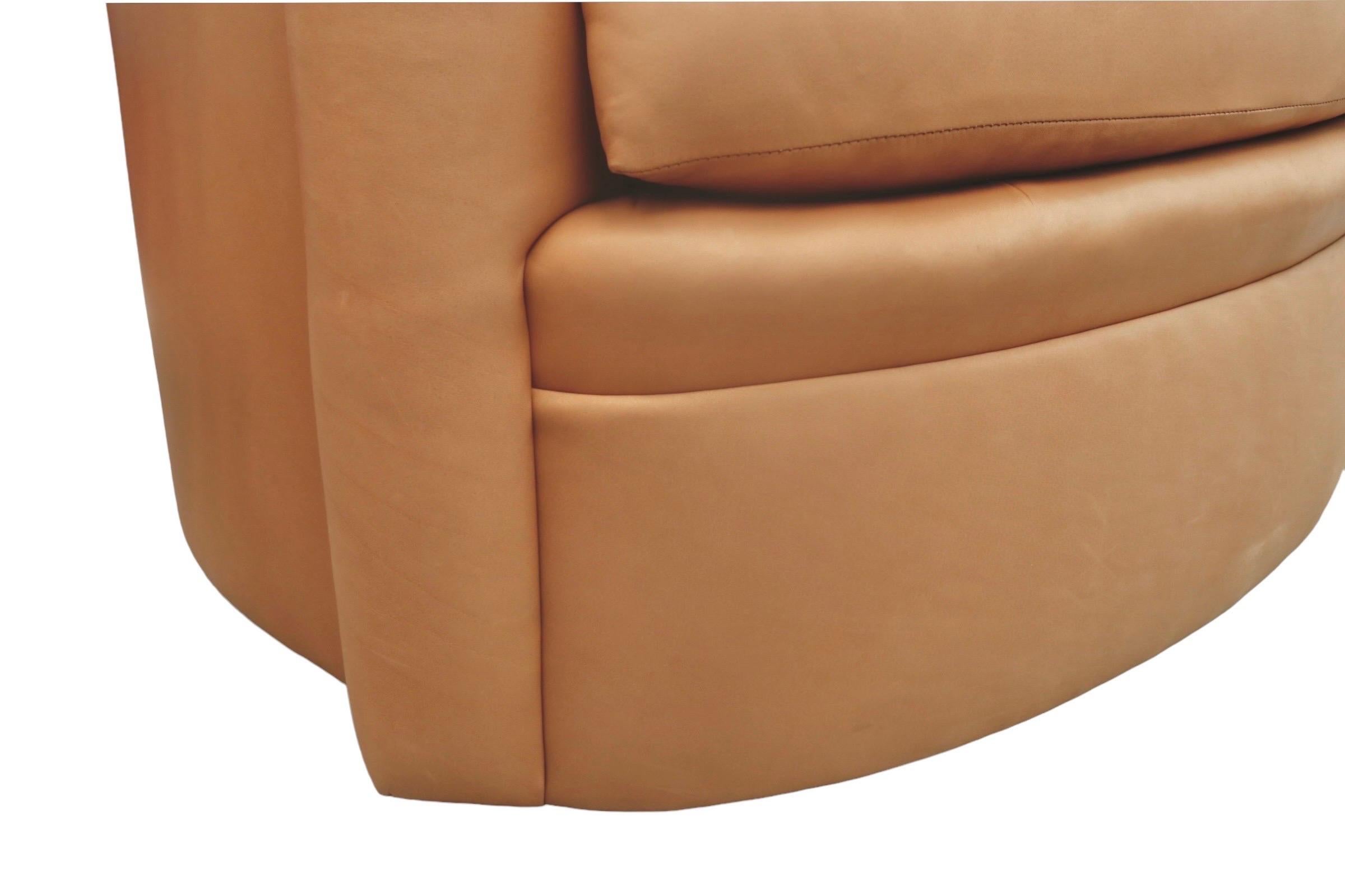 Swaim Leather Swivel Chair For Sale at 1stDibs