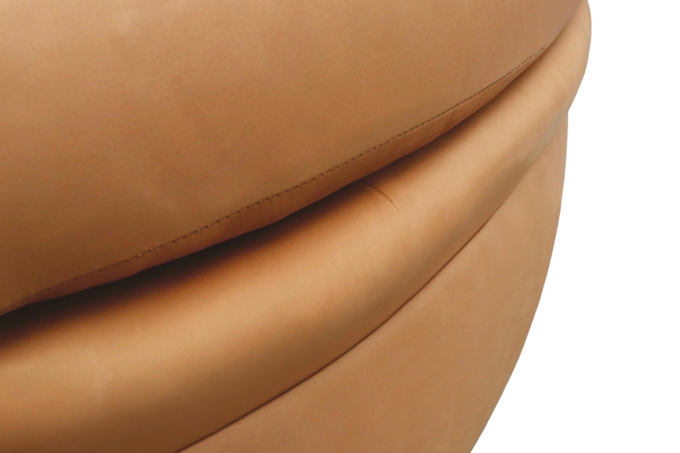 Swaim Leather Swivel Chair For Sale at 1stDibs