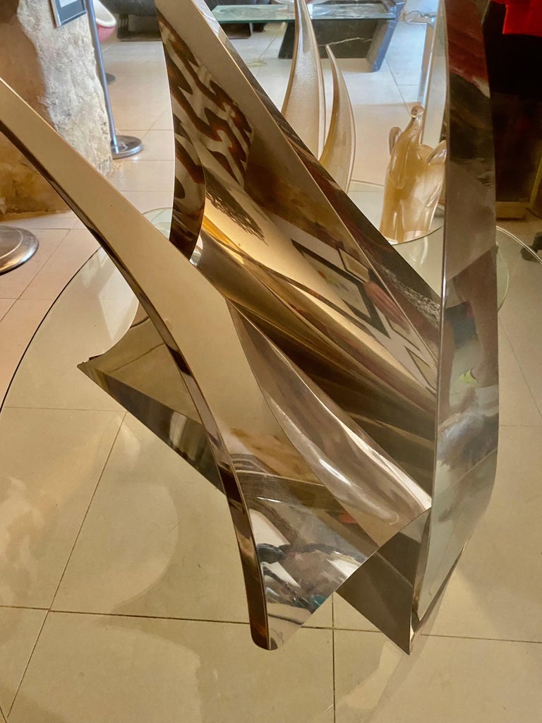 Swan Inox News Papers Holders Original, Italy 1970 Sign For Sale at 1stDibs