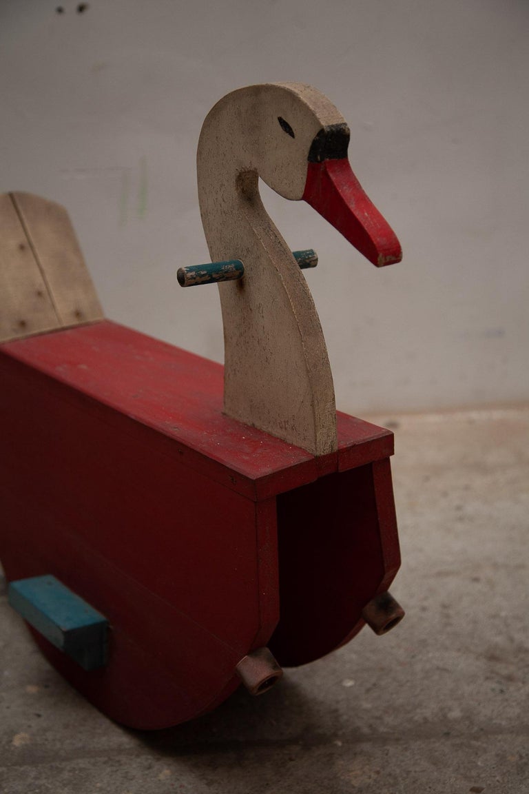 Swan Rocking Toy for Children, France, 1950s For Sale at 1stDibs