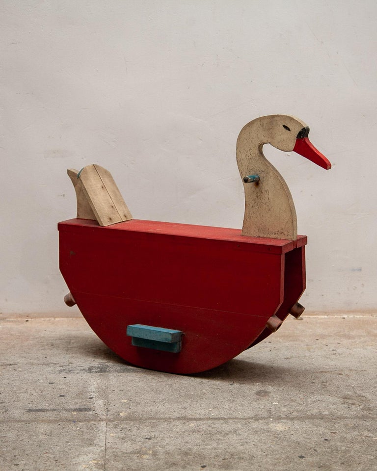 Swan Rocking Toy for Children, France, 1950s For Sale at 1stDibs