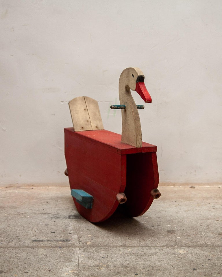 Swan Rocking Toy for Children, France, 1950s For Sale at 1stDibs