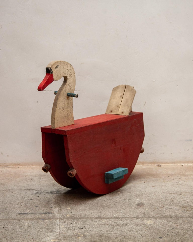 Swan Rocking Toy for Children, France, 1950s For Sale at 1stDibs