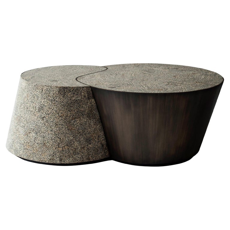 Swan Table in Dalmatian Jasper and Solid Antique Bronze at 1stDibs