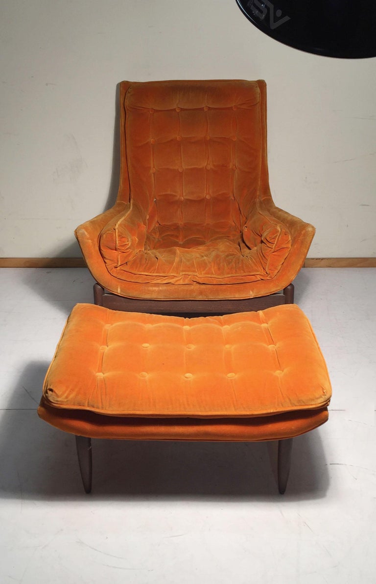 Swank Vintage Lounge and Ottoman in the manner of Adrian Pearsall For ...