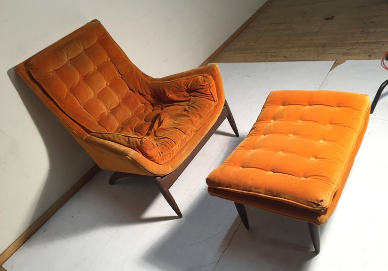 Swank Vintage Lounge and Ottoman in the manner of Adrian Pearsall For ...