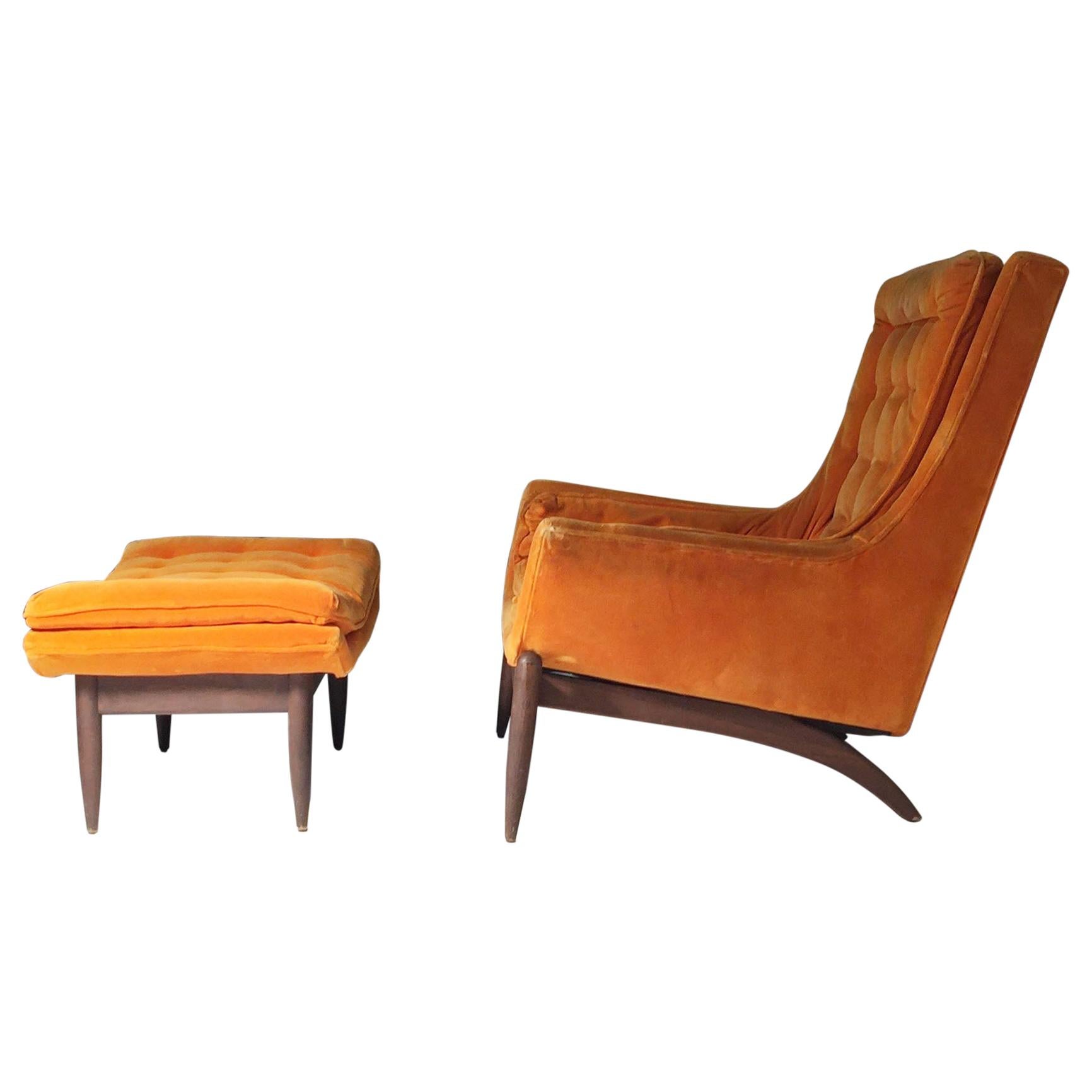 Swank Vintage Lounge and Ottoman in the manner of Adrian Pearsall For ...