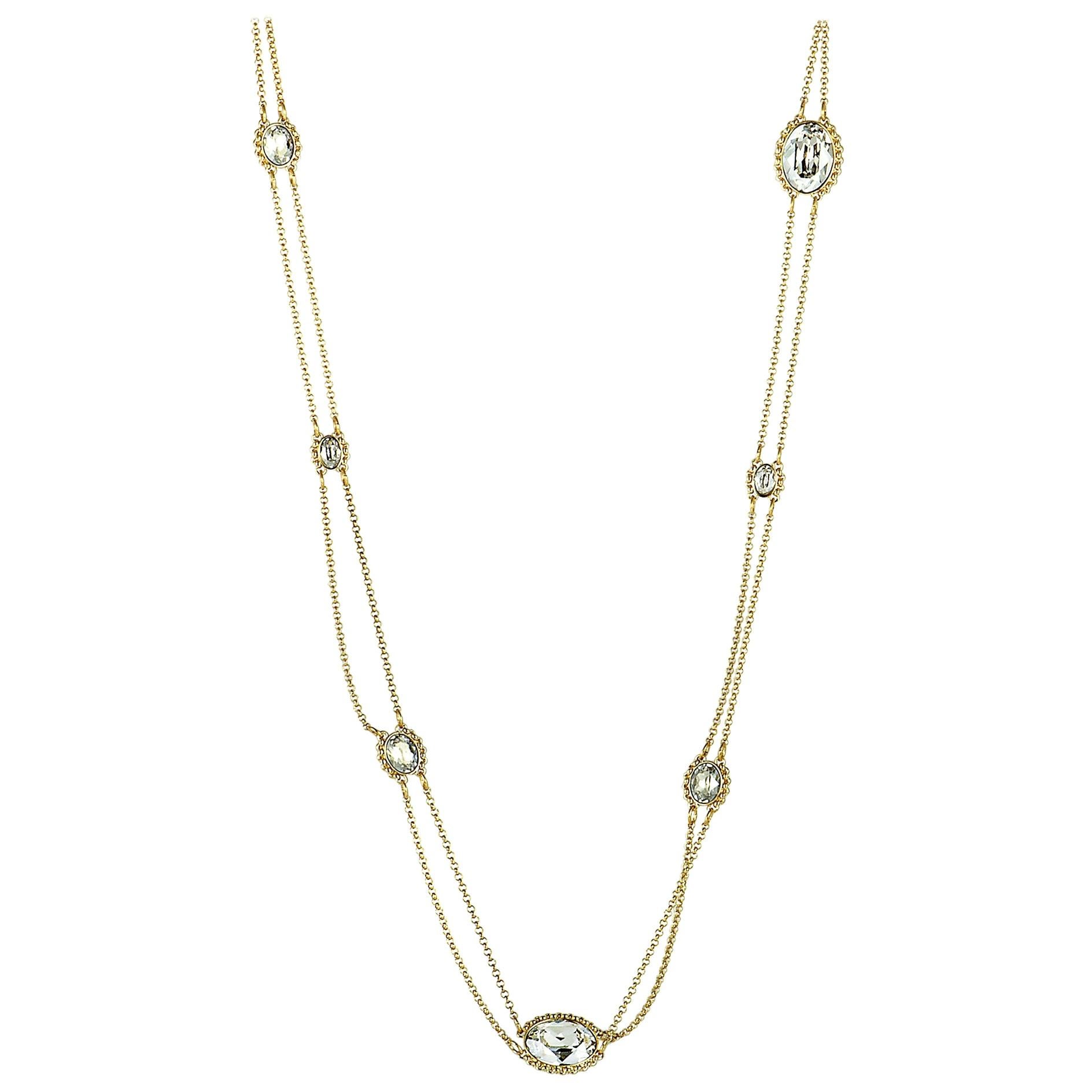 Swarovski Goodwill Yellow Gold-Plated and Crystal Pendant Necklace at ...