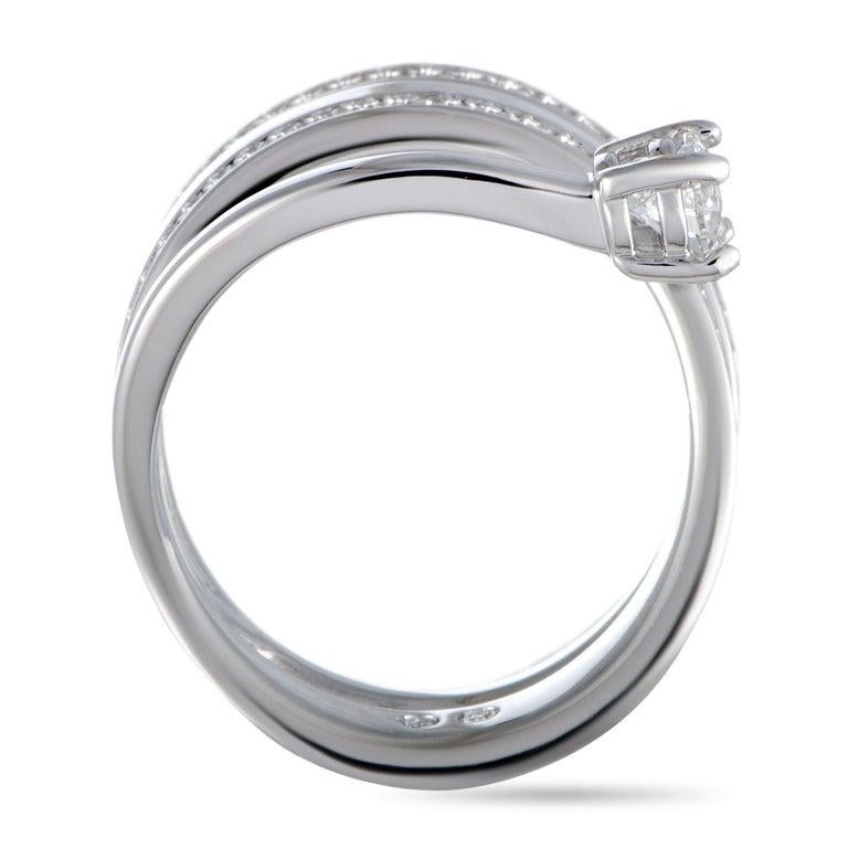 Swarovski Fresh Rhodium-Plated Crystal Swirl Ring For Sale at 1stDibs