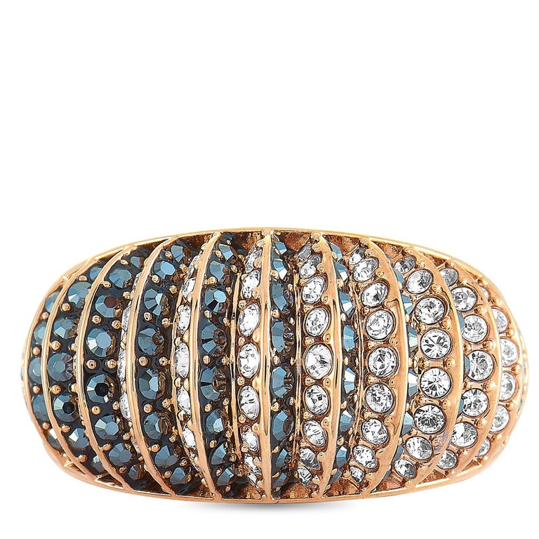 Swarovski Luxury 18K Rose Gold-Plated Stainless Steel Black and Clear ...