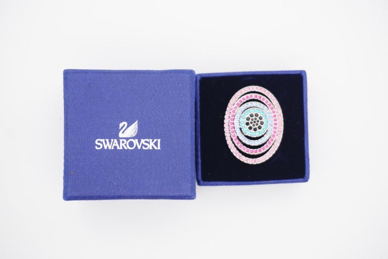 Swarovski Luxury Rainbow Crystals Oval Openwork Chunky Nirvana Cocktail ...